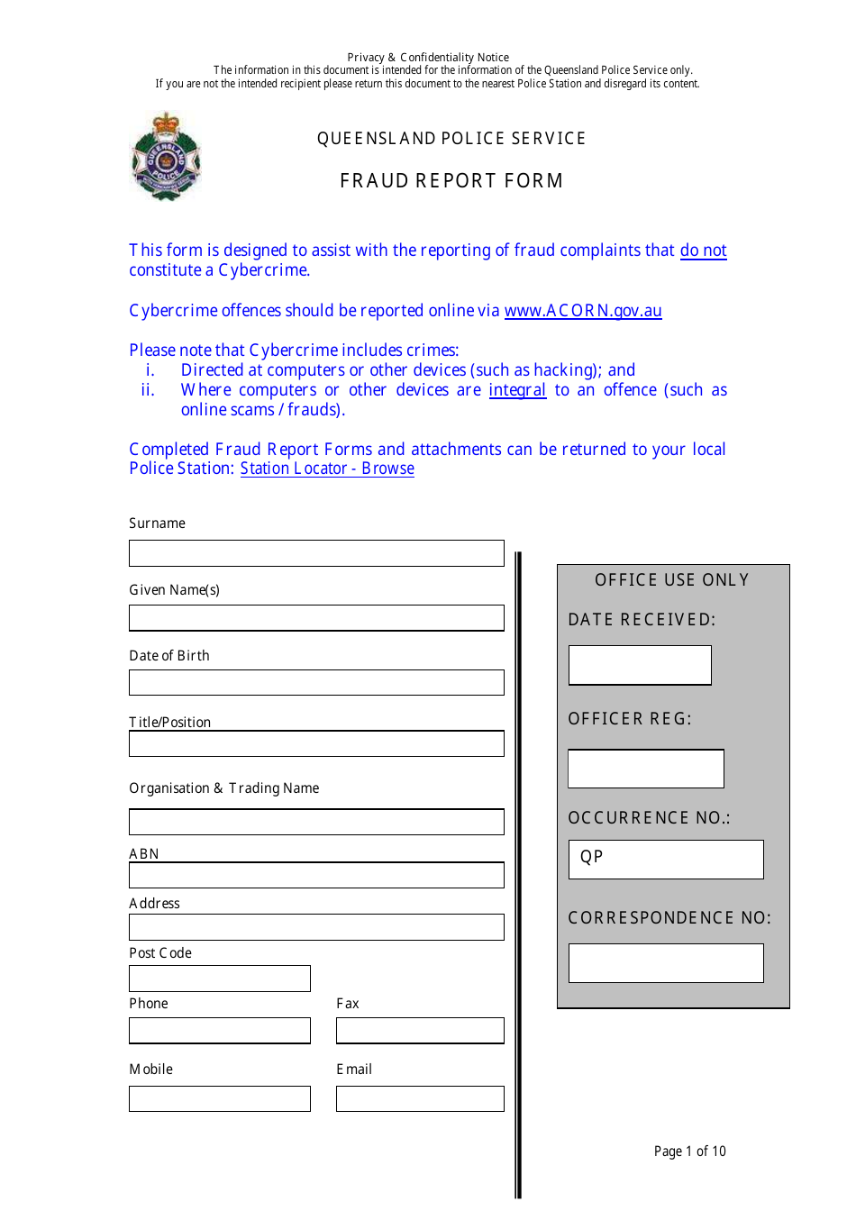 Queensland Australia Fraud Report Form - Fill Out, Sign Online and ... Queensland Australia Fraud Report Form - Fill Out, Sign Online and ...