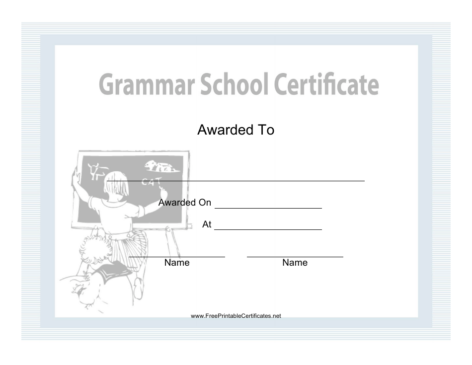 Grammar School Certificate Template Download Printable PDF | Templateroller