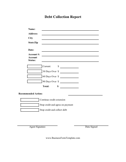 Debt Collection Report Template Fill Out Sign Online And Download Debt Collection Report Template Fill Out Sign Online And Download