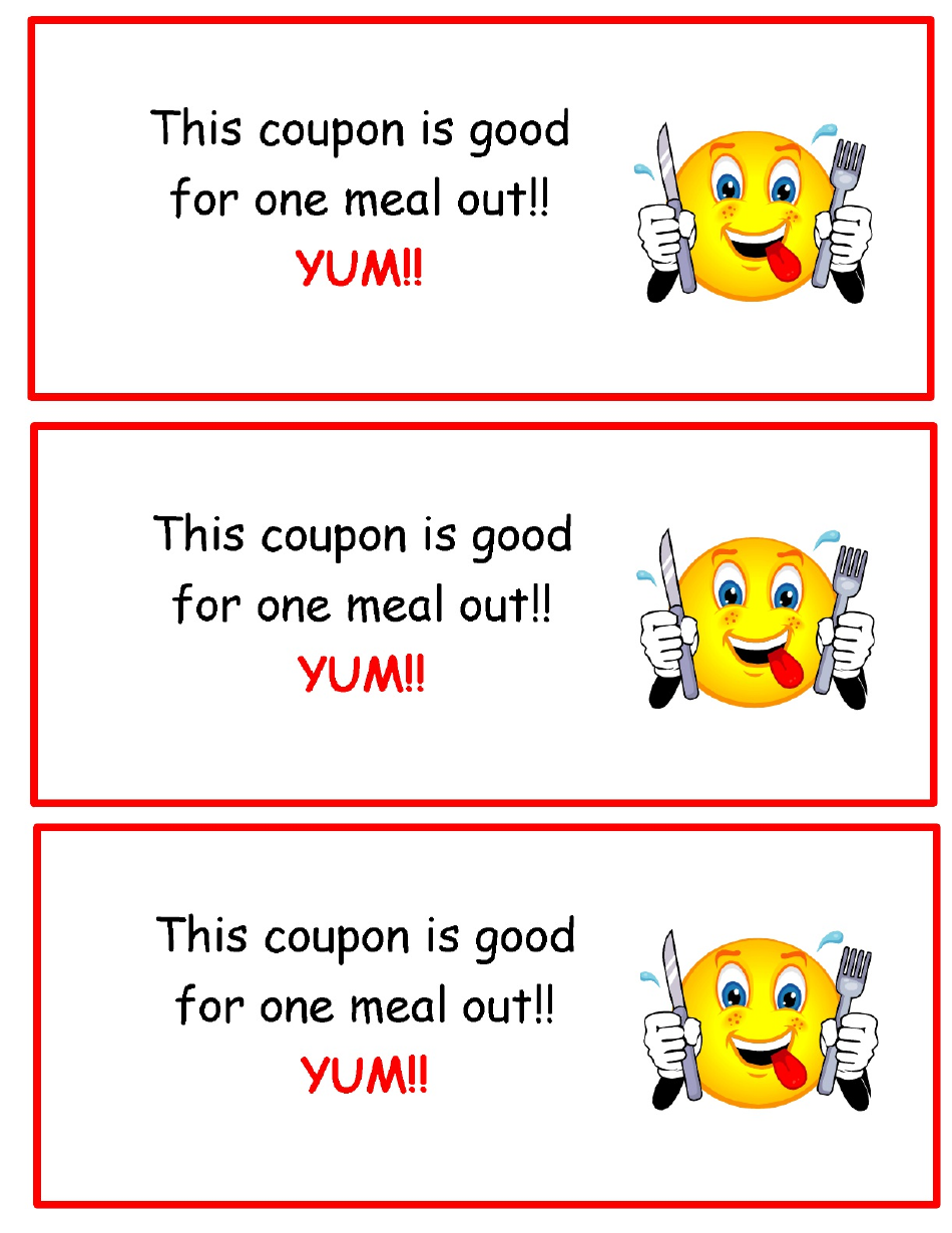 One Meal Out Coupon Template Download Printable PDF Templateroller