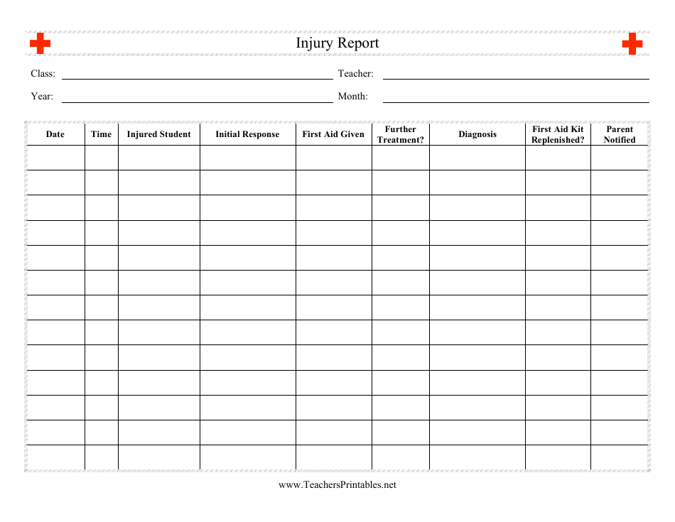 Student Injury Report Form - Fill Out, Sign Online and Download PDF ...
