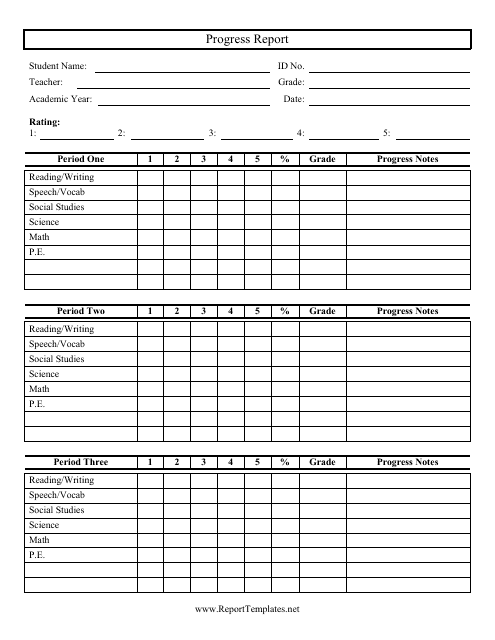 Progress Report Template Download Printable PDF Templateroller