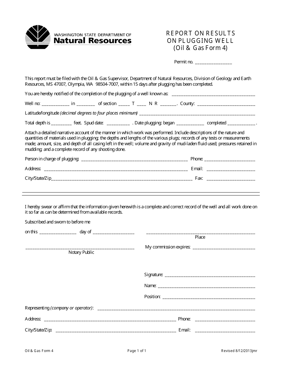 Oil&Gas Form 4 - Fill Out, Sign Online and Download Printable PDF ...
