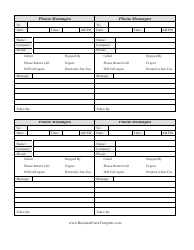 Daily Phone Message Log Template Download Printable PDF | Templateroller