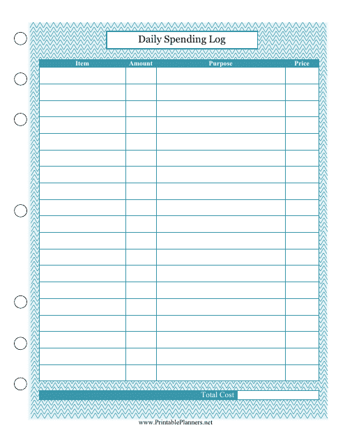 Daily Spending Log Template Download Printable PDF Templateroller Daily Spending Log Template Download Printable PDF Templateroller