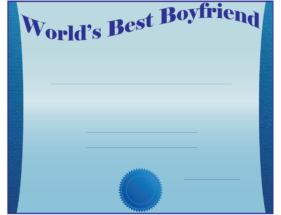 Best Boyfriend Certificate Template Download Printable PDF | Templateroller