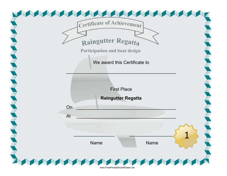 Raingutter Regatta First Place Certificate Template Download Printable ... Raingutter Regatta First Place Certificate Template Download Printable ...