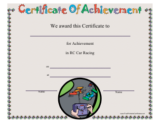 RC Car Racing Certificate of Achievement Template Download Printable ...