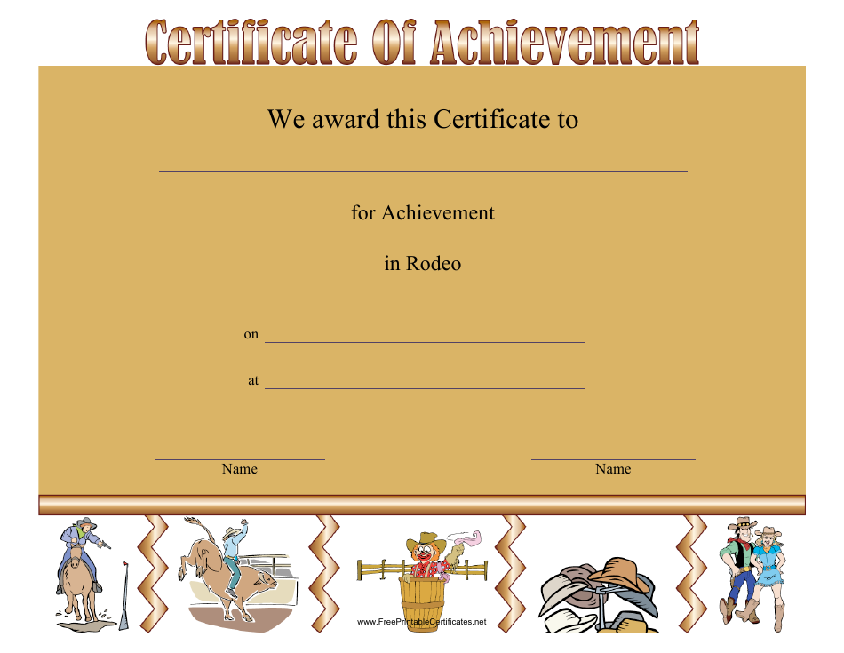 Rodeo Achievement Certificate Template Download Printable PDF ...
