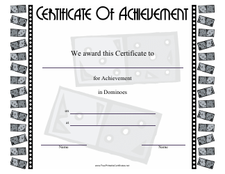 Dominoes Certificate of Achievement Template Download Printable PDF ...