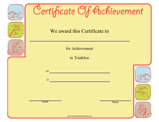 Triathlon Certificate of Achievement Template Download Printable PDF ...