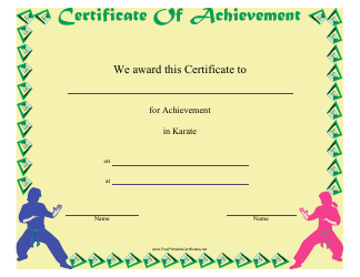Karate Certificate of Achievement Template Download Printable PDF ...