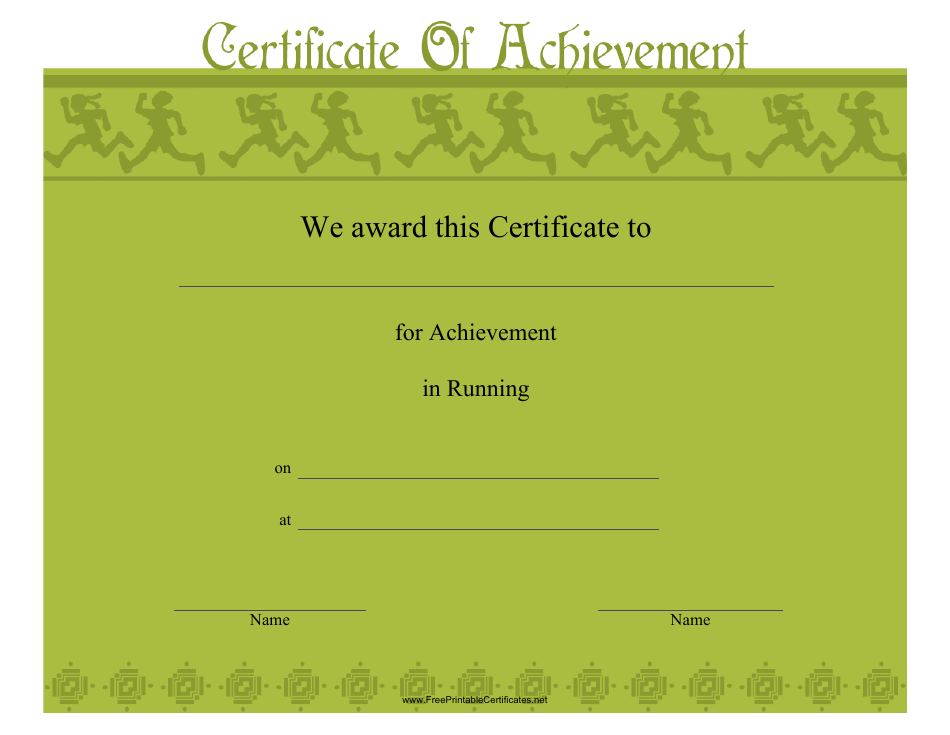 Running Certificate of Achievement Template Download Printable PDF ...