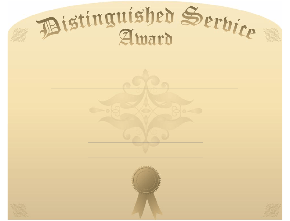 Distinguished Service Award Certificate Template Download Printable PDF ...