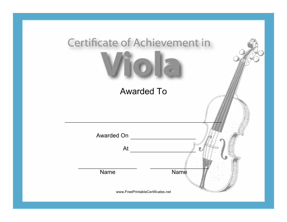 Viola Certificate of Achievement Template Download Printable PDF ...