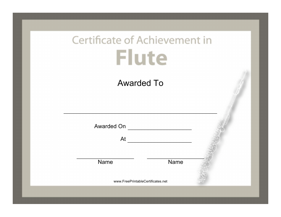 Certificate of Achievement in Flute Template Download Printable PDF ...
