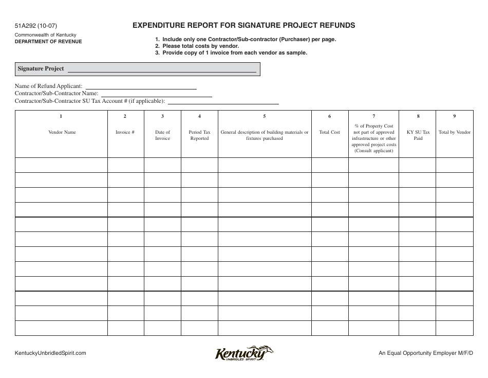 Form 51A292 - Fill Out, Sign Online and Download Printable PDF ...