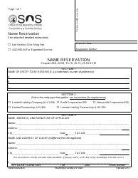 Washington Name Reservation - Fill Out, Sign Online and Download PDF ...