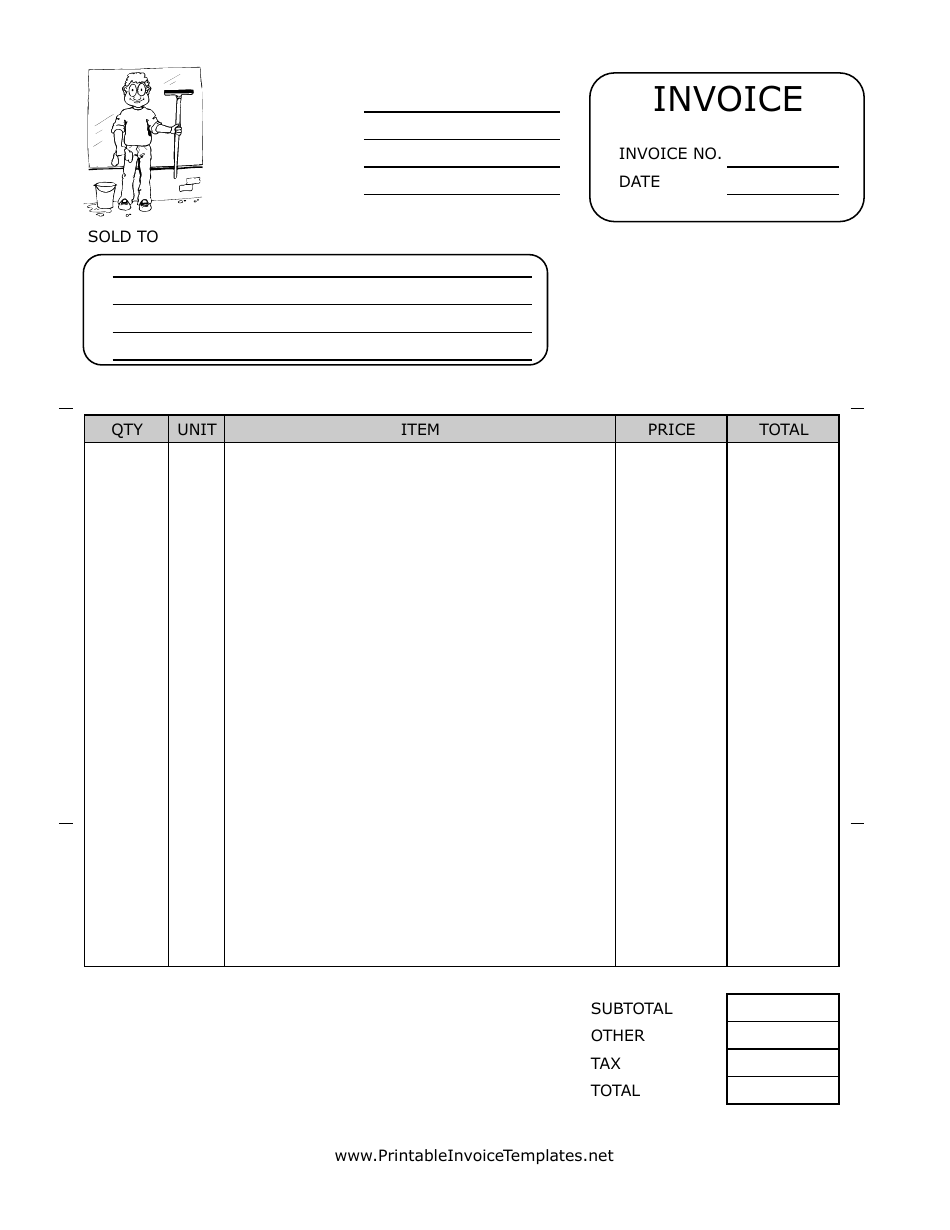 Window Washer Invoice Template - Black and White - Fill Out, Sign ...