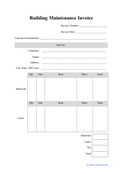 Building Maintenance Invoice Template Download Printable PDF ...
