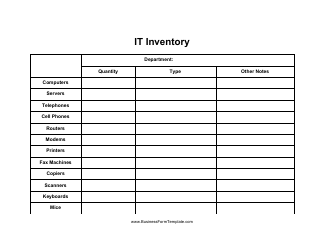 It Inventory Template Download Printable PDF | Templateroller
