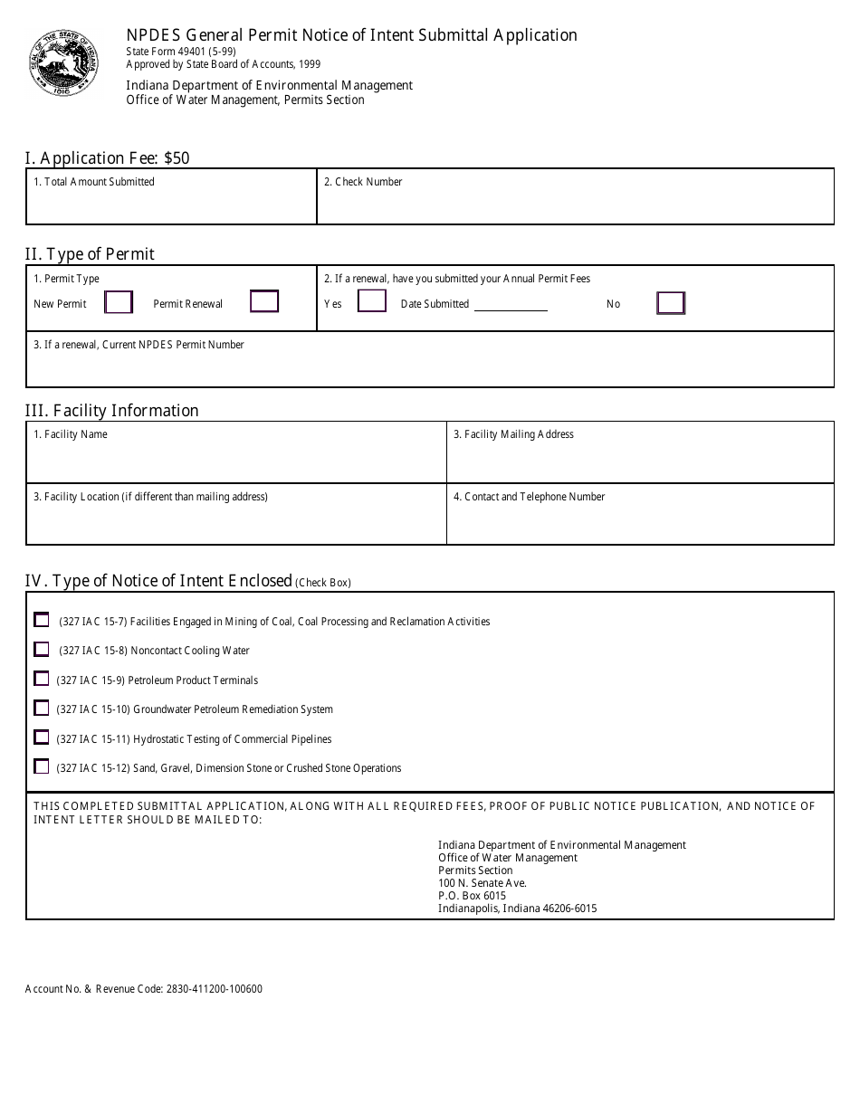 State Form 49401 - Fill Out, Sign Online and Download Fillable PDF ...