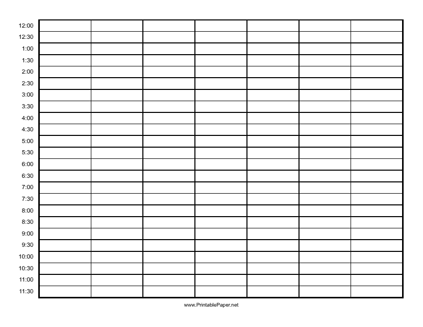Hourly Schedule Template Download Printable PDF Templateroller