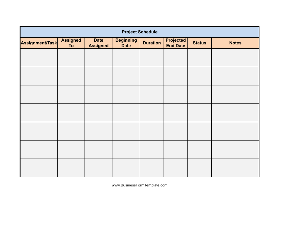 Project Schedule Template - Blue and Beige Download Printable PDF ...