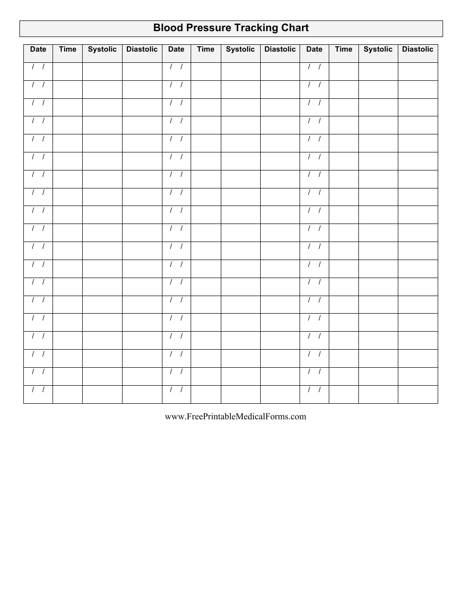 Blood Pressure Tracking Spreadsheet Template Download Printable PDF