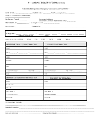 911 Ani/Ali Inquiry Form - Metropolitan Emergency Services Board ...