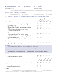New Hampshire Abnormal Involuntary Movement Scale (Aims) Download ...