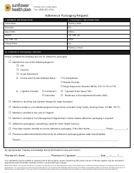 Adherence Packaging Request Form - Sunflower Health Plan Download ...