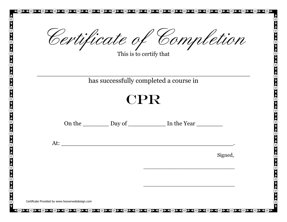 Printable Cpr Certificate Templates Free Printable Templates