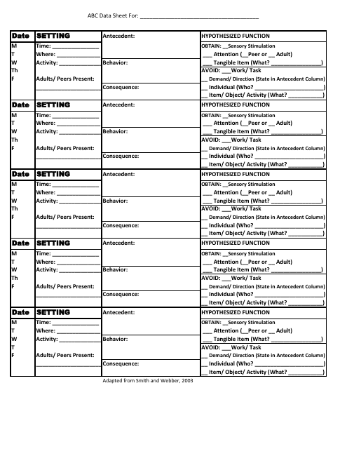 Antecedent Behavior Consequence Abc Data Sheet For Students Download Antecedent Behavior Consequence Abc Data Sheet For Students Download