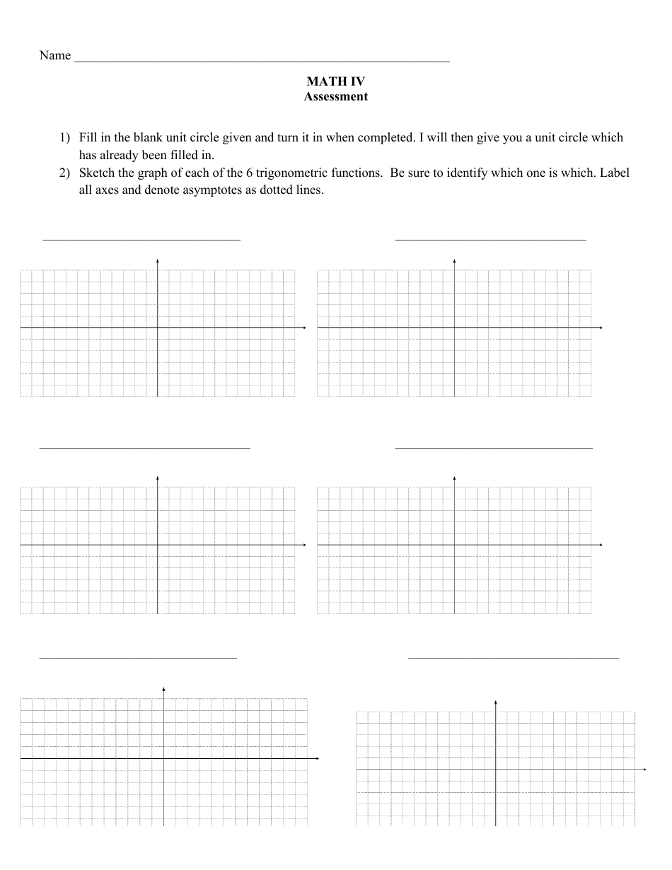 Math IV Assessment Worksheet Download Printable PDF | Templateroller