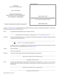 Form MLPA-12 Download Fillable PDF or Fill Online Application for Certificate of Authority to ...