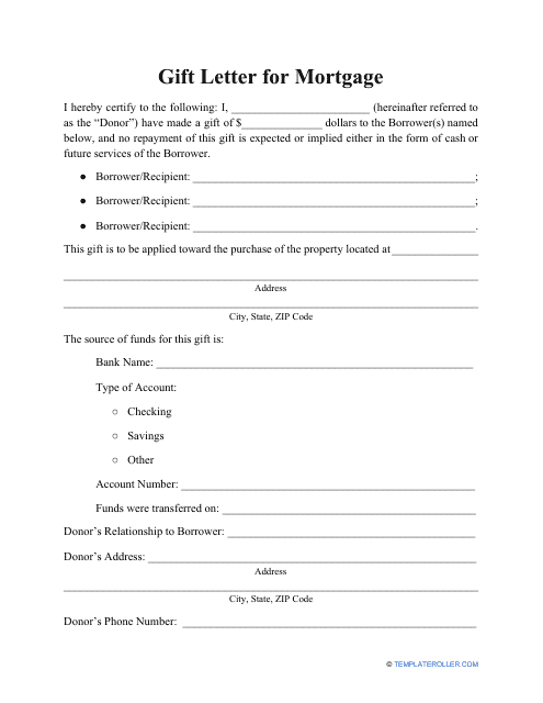 Gift Letter For Mortgage Collection Letter Template Collection