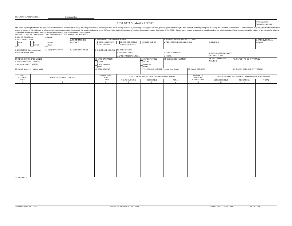 DD Form 1921 - Fill Out, Sign Online and Download Printable PDF ...