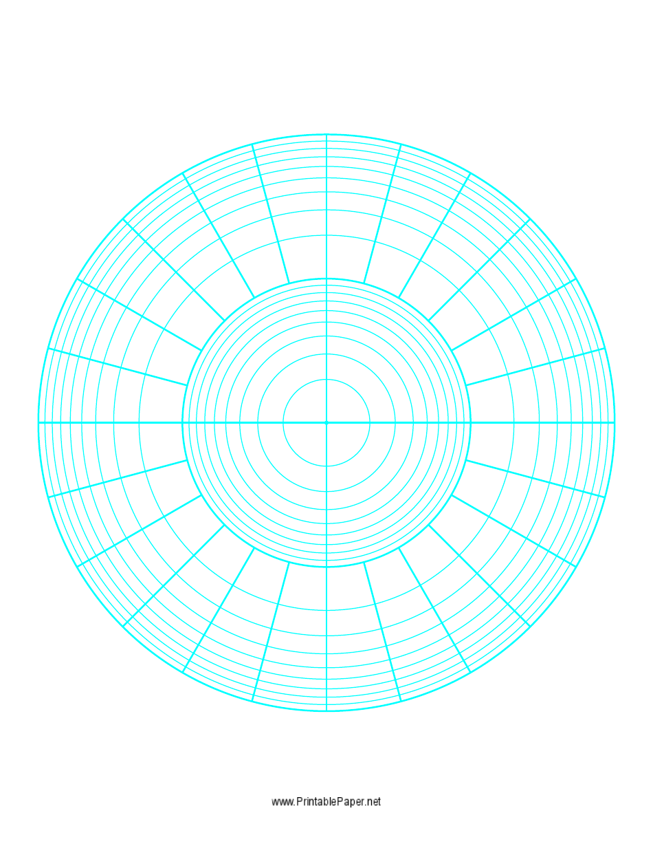 Polar Graph Paper - Quarters Download Printable PDF | Templateroller