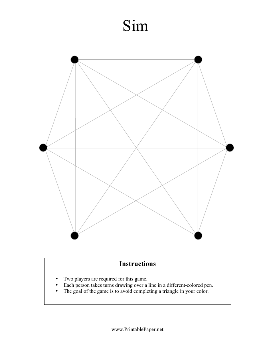 Sim Drawing Game Template Download Printable PDF | Templateroller