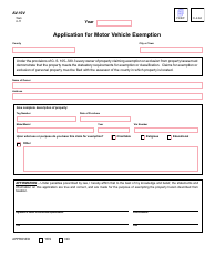 Form AV-10v Download Fillable PDF or Fill Online Application for Motor ...