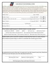 Early/Head Start Referral Form Download Printable PDF | Templateroller