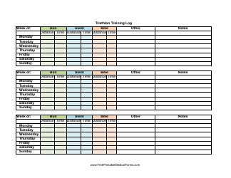 Weekly Triathlon Training Log Template Download Printable PDF ...