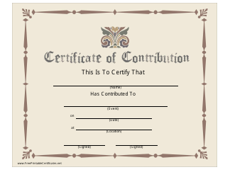 Certificate of Contribution Template Download Printable PDF ...