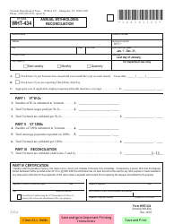 VT Form WHT-434 Download Fillable PDF or Fill Online Annual Withholding ...