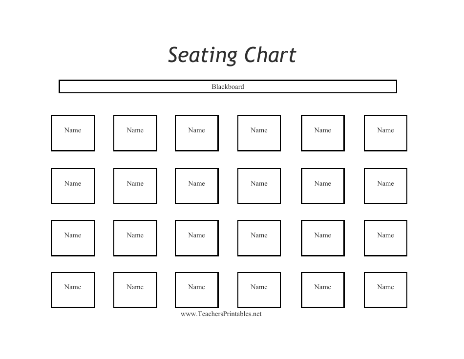 Classroom Seating Chart Template Empty Fields Download Printable PDF