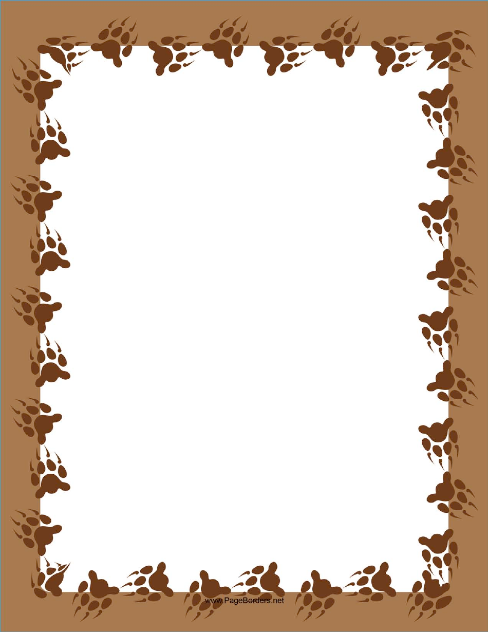 Brown Bear Paw Page Border Template Download Printable PDF | Templateroller