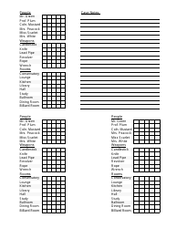 Clue Game Sheet With Case Notes Download Printable PDF | Templateroller