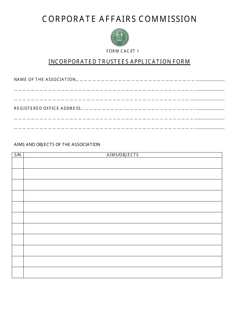 Form CAC/IT1 - Fill Out, Sign Online and Download Printable PDF ...