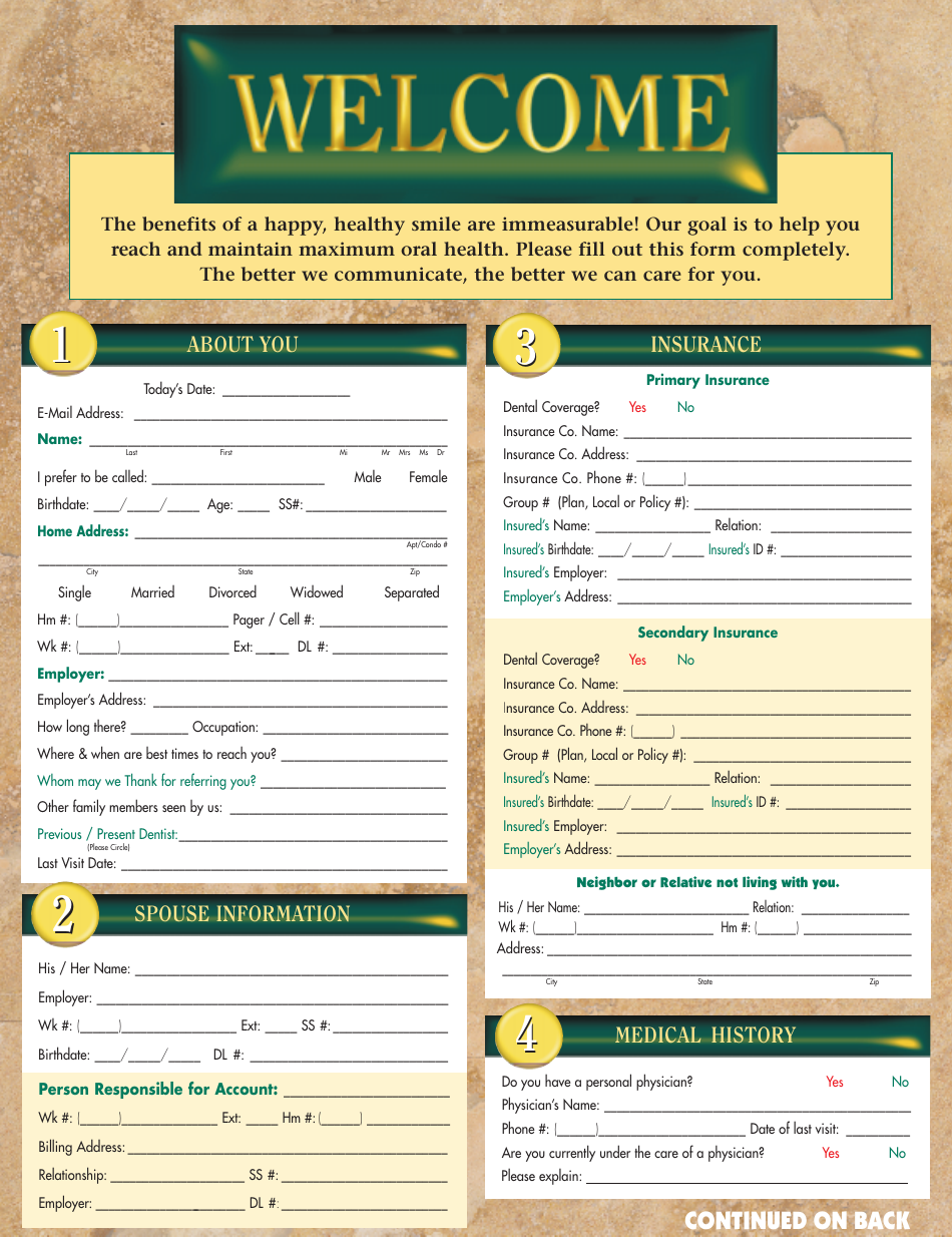 Health History Form - Informs - Fill Out, Sign Online and Download PDF ...